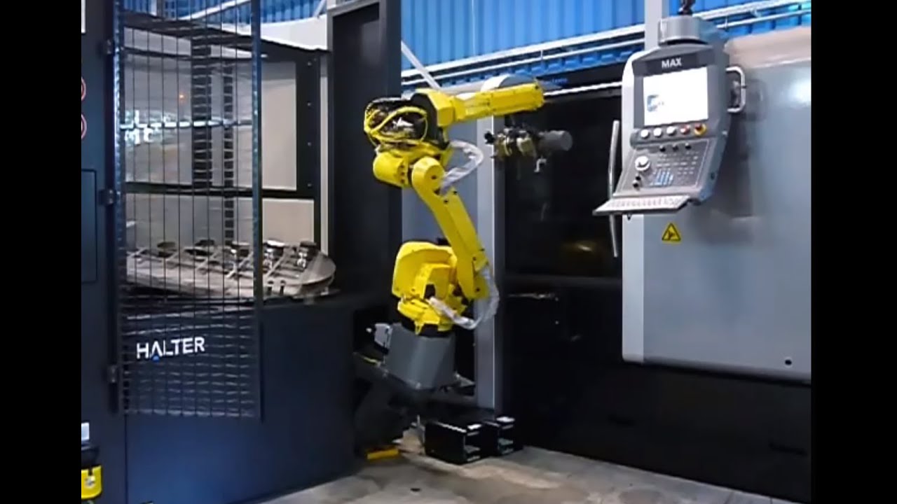 Hurco CNC lathe with Halter LoadAssistant - YouTube