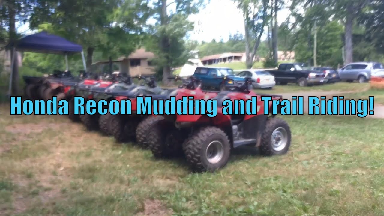 Mudding and trail riding with Honda Recon - YouTube