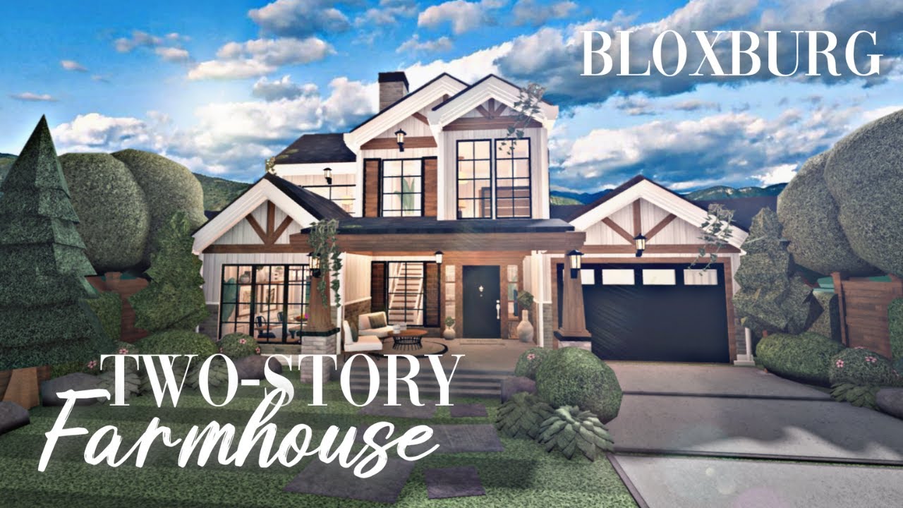 Roblox Bloxburg - Farmhouse Two-Story Family House ( Exterior ...