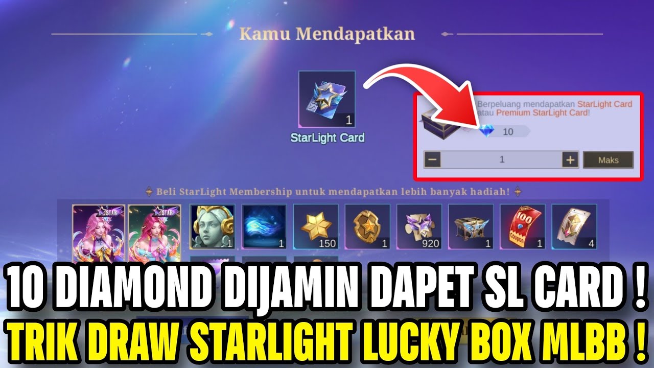 10 DIAMOND DIJAMIN DAPET STARLIGHT CARD ! TRIK GACHA STARLIGHT LUCKY ...