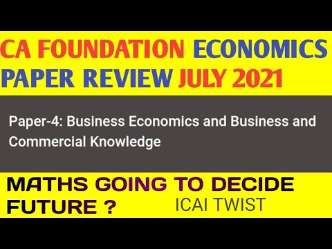 CA FOUNDATION ECONOMICS PAPER REVIEW JULY 2021EXAM | CA FOUNDATION ...