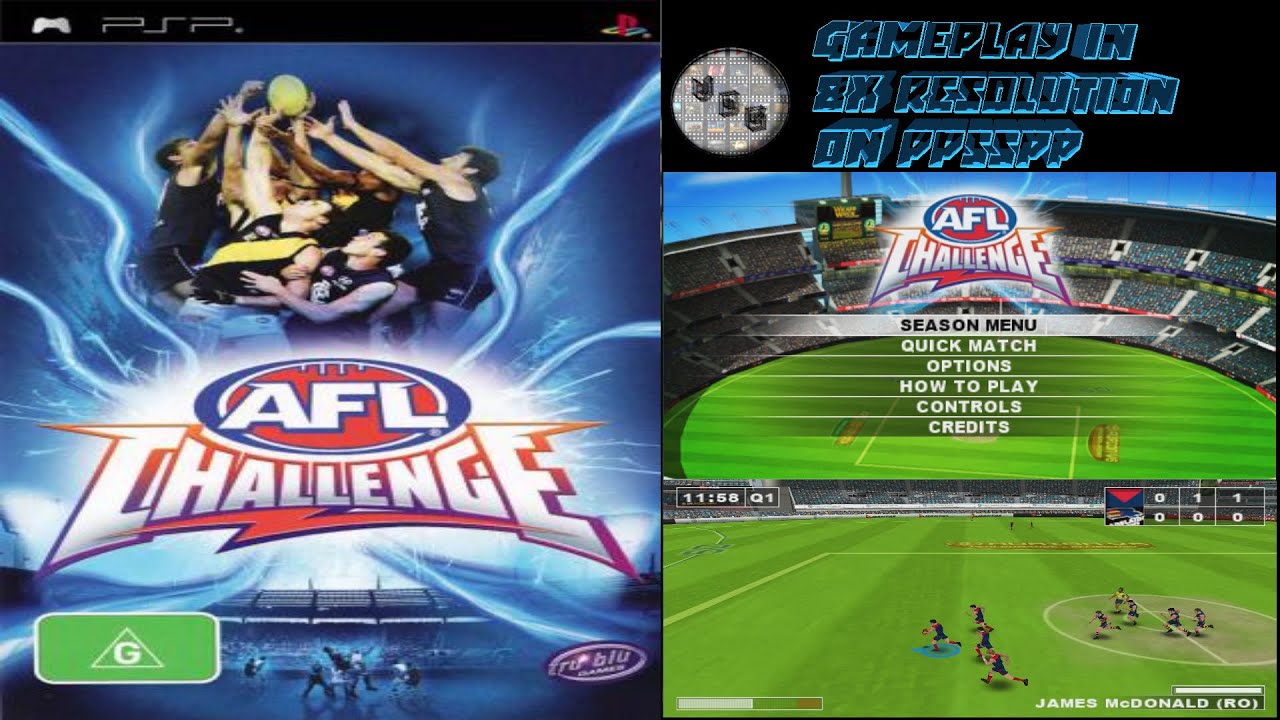 PSP - AFL CHALLENGE GAMEPLAY IN 4K ON PPSSPP - YouTube