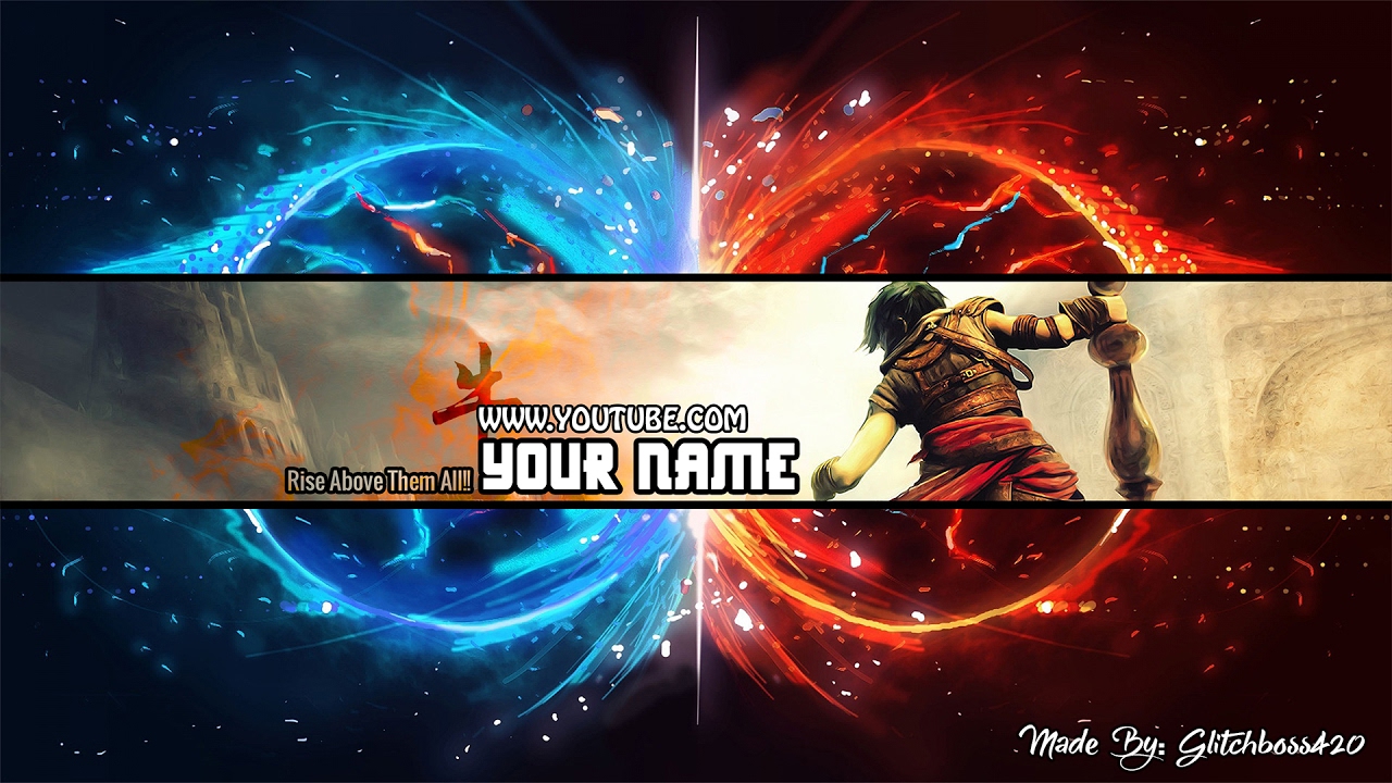 Photoshop: **FREE** HD Gaming YouTube Banner Template PSD + Direct ...
