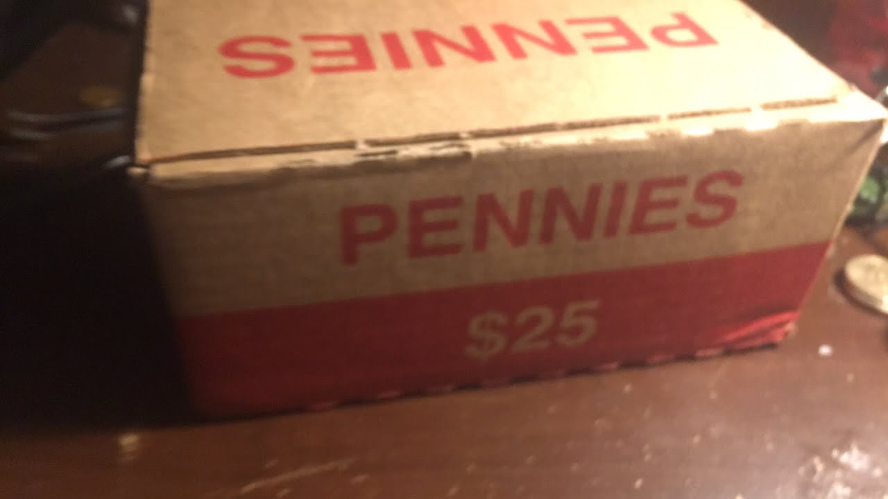 Coin roll hunting- $25 box of pennies - YouTube