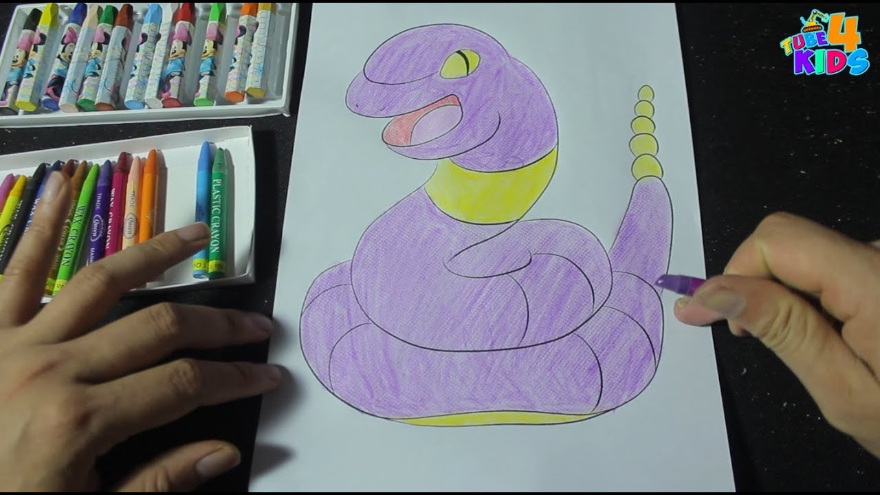 Learn Color with Pokemon #2 | Ekans Coloring - YouTube