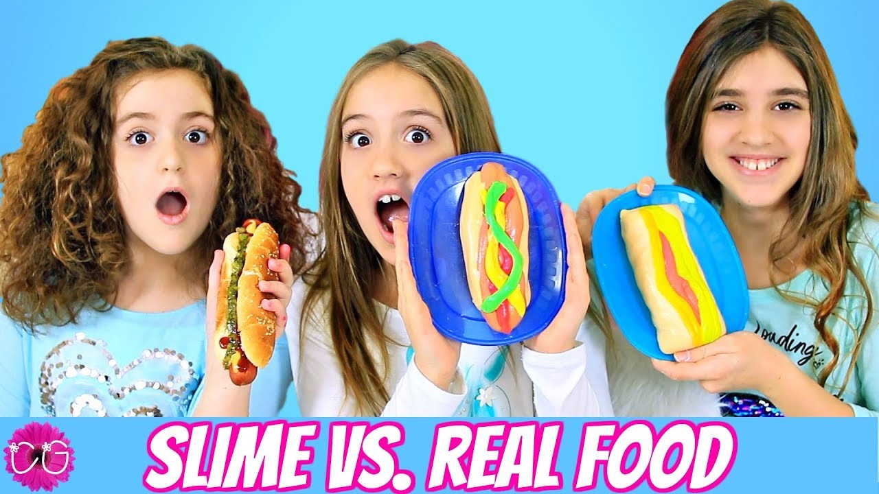 Making FOOD Out of SLIME!! Real Food vs Slime Challenge! - YouTube