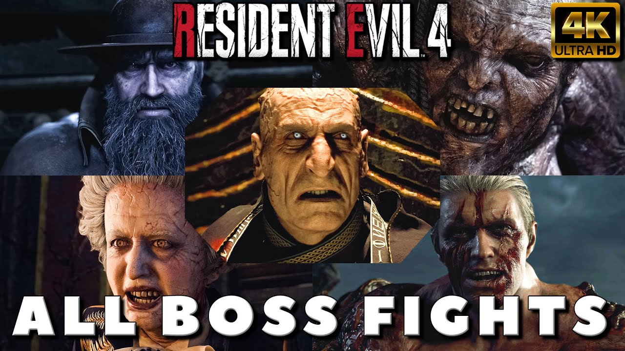 RESIDENT EVIL 4 REMAKE - ALL BOSS FIGHTS [4K ULTRA HD PC] - YouTube