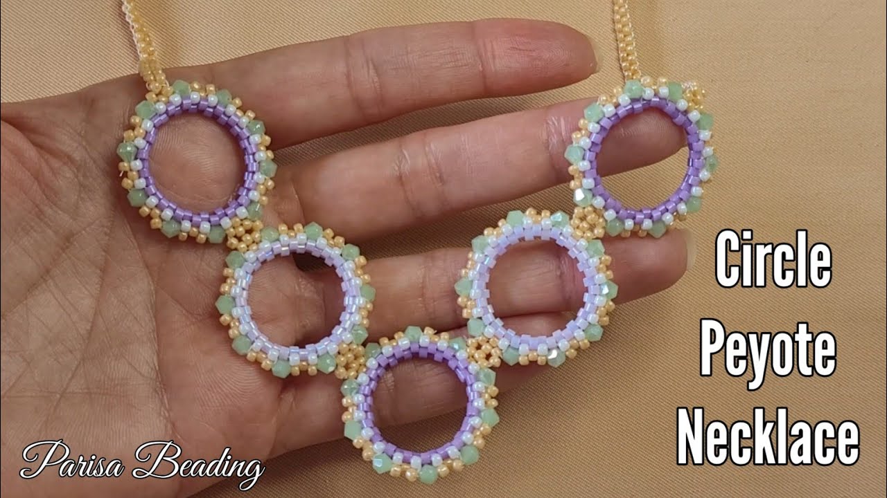 DIY Beaded Circular Peyote Stitch Necklace 🧿 - YouTube