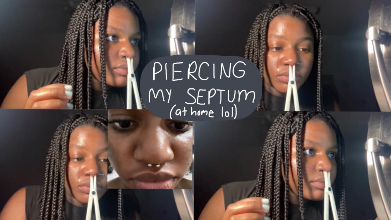 PIERCING MY SEPTUM AT HOME (fail😭) - YouTube