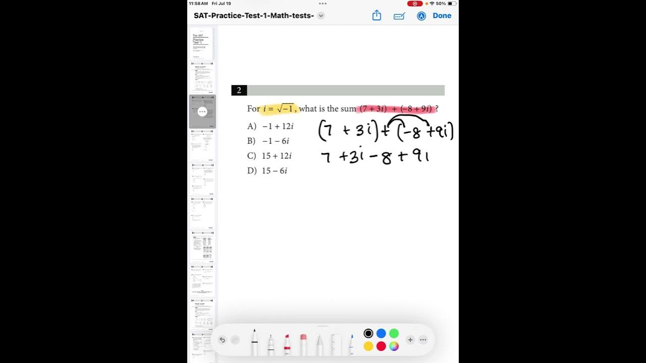 SAT prep, imaginary numbers - YouTube