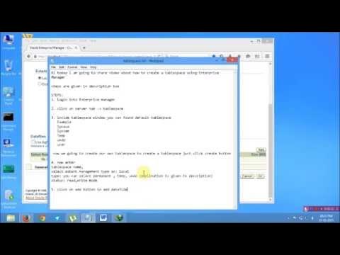 Creating Tablespace using Oracle Enterprise Manager - YouTube