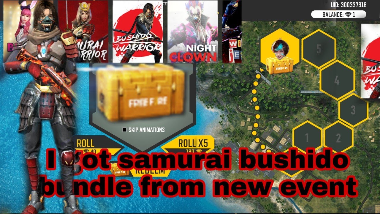 I Got samurai bushido warrior bundle in freefire from new coustom hunt ...