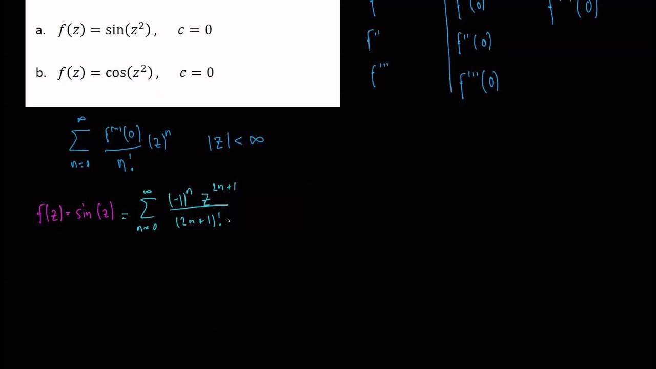 Power Series for sin(z^2) - Question 6a - Tutorial 3 - YouTube