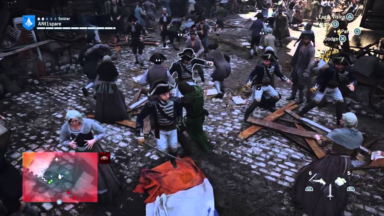 Assassin's Creed® Unity crowds react - YouTube