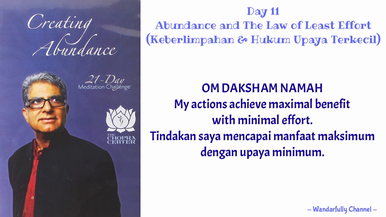 Day 11 Deepak Copra 21 Days Abundance Meditation Challenge Teks