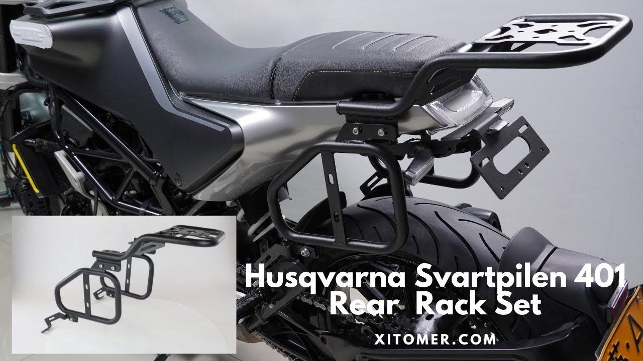 Husqvarna Svartpilen 401 Top Rack Pannier Rack Set Installation by ...