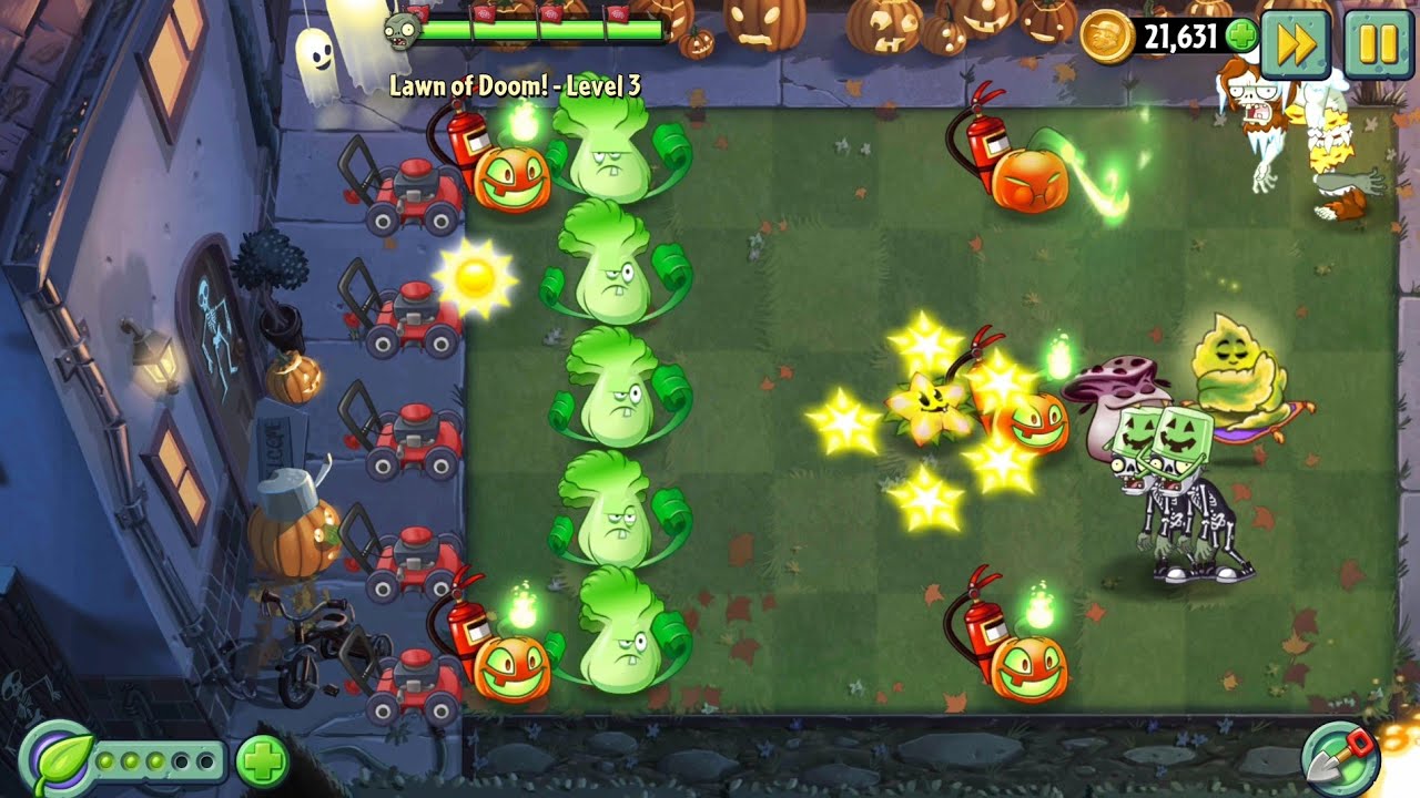 Plants Vs Zombies 2 - Lawn Of Doom ! Level 3 - YouTube