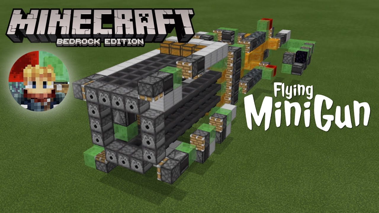 MCPE: Flying MiniGun Tutorial for BEDROCK Edition! - YouTube