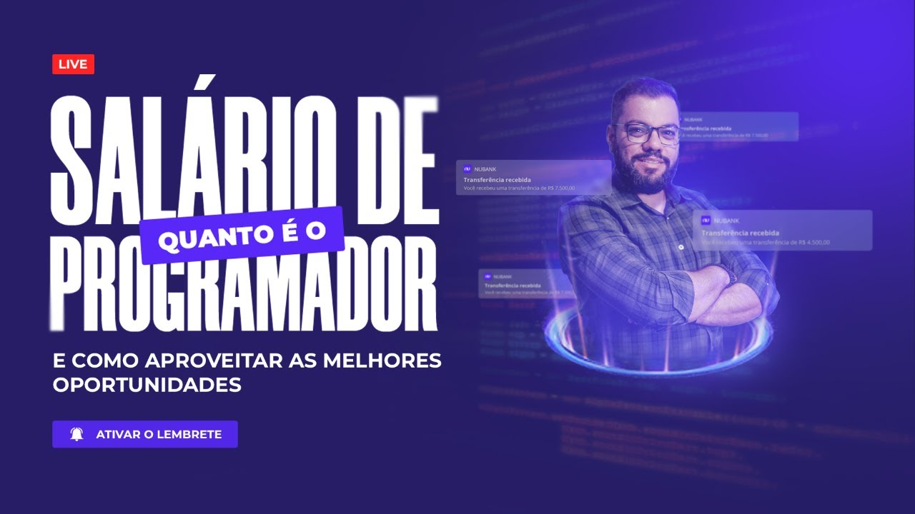 LIVE | QUANTO É O SALÁRIO DE UM PROGRAMADOR? - YouTube