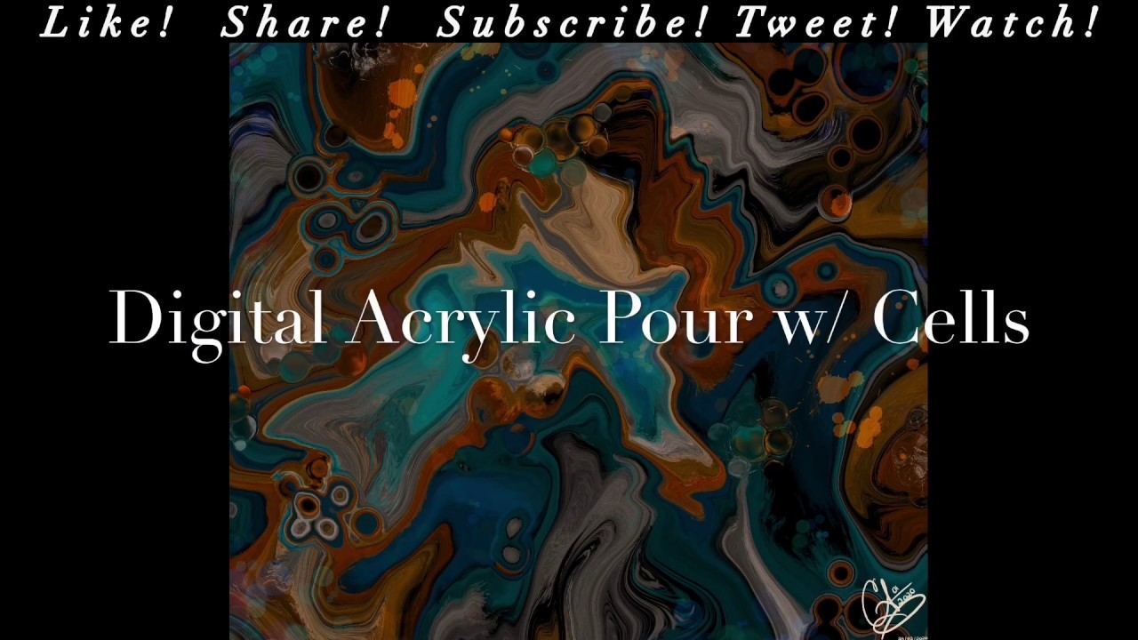 “Rust” Acrylic Pour w/ Cells & Bubbles (Procreate) - Fast Tutorial ...