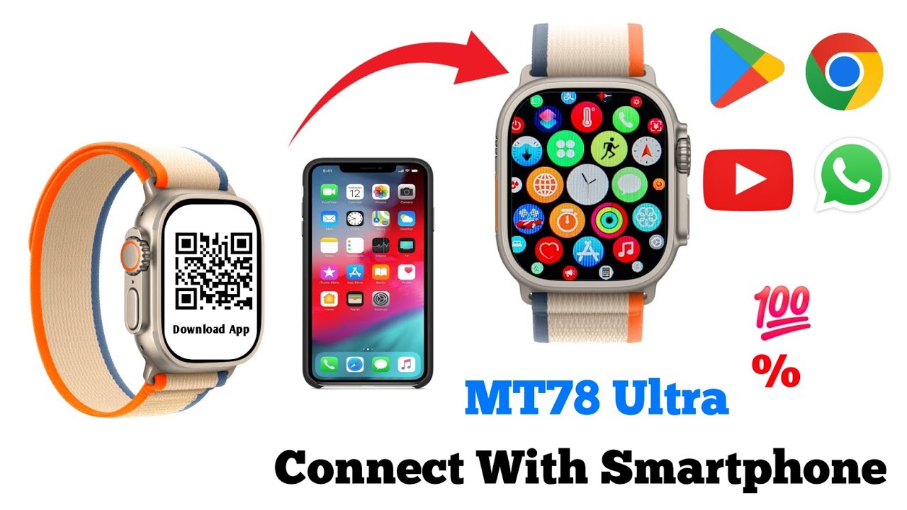 MT78 Ultra Smartwatch Connect With Mobile | MT78 Ultra Connect To ...