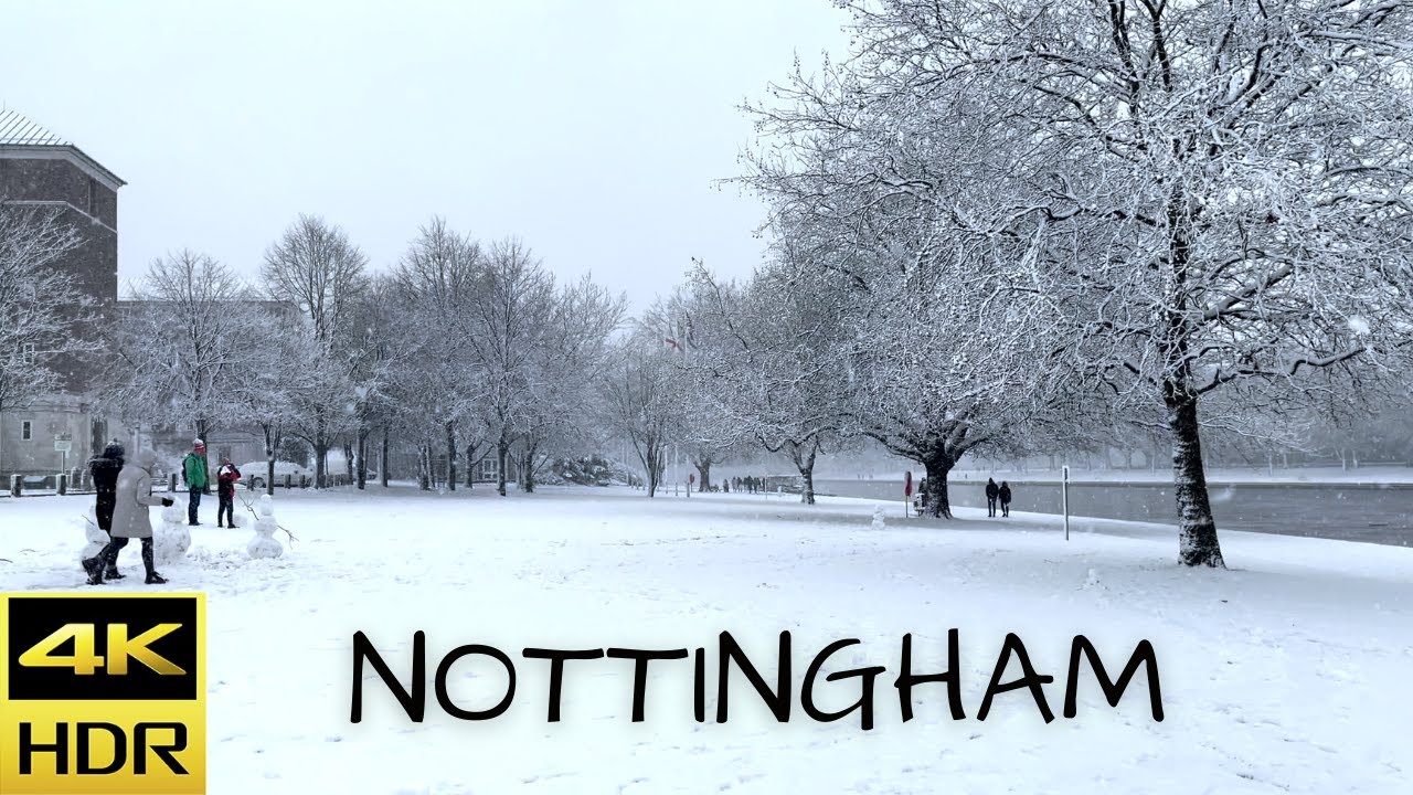Heavy Snow Nottingham 2021 4K HDR - YouTube