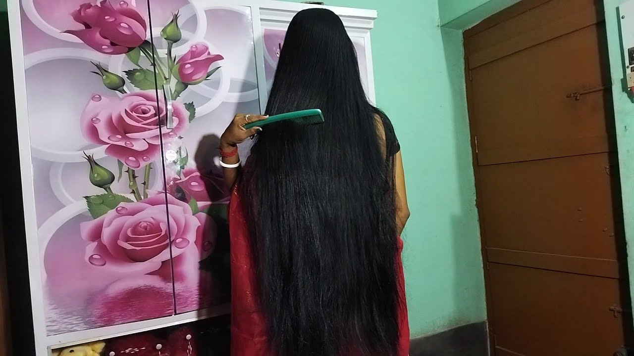4Ft Long Hair Brushing For Beautiful Woman | Gorgeous Hair Brushing For ...