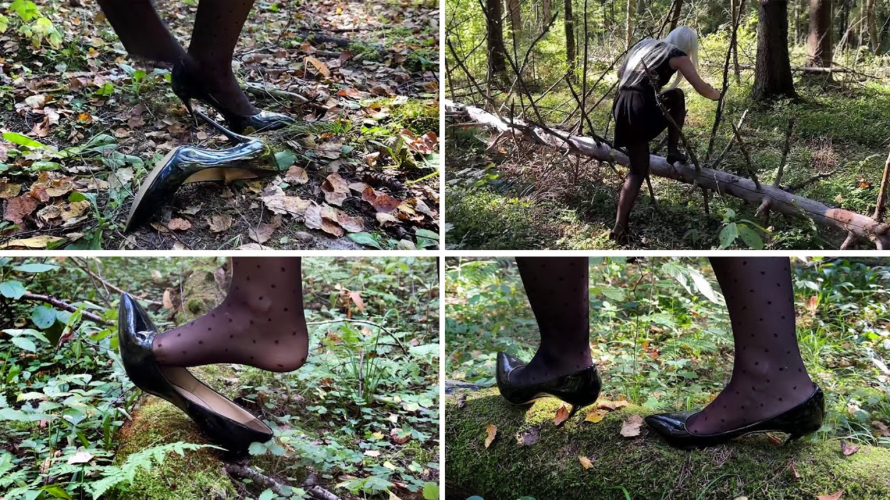 Kate in Stiletto High Heels in the forest, high heels sinking in ground ...