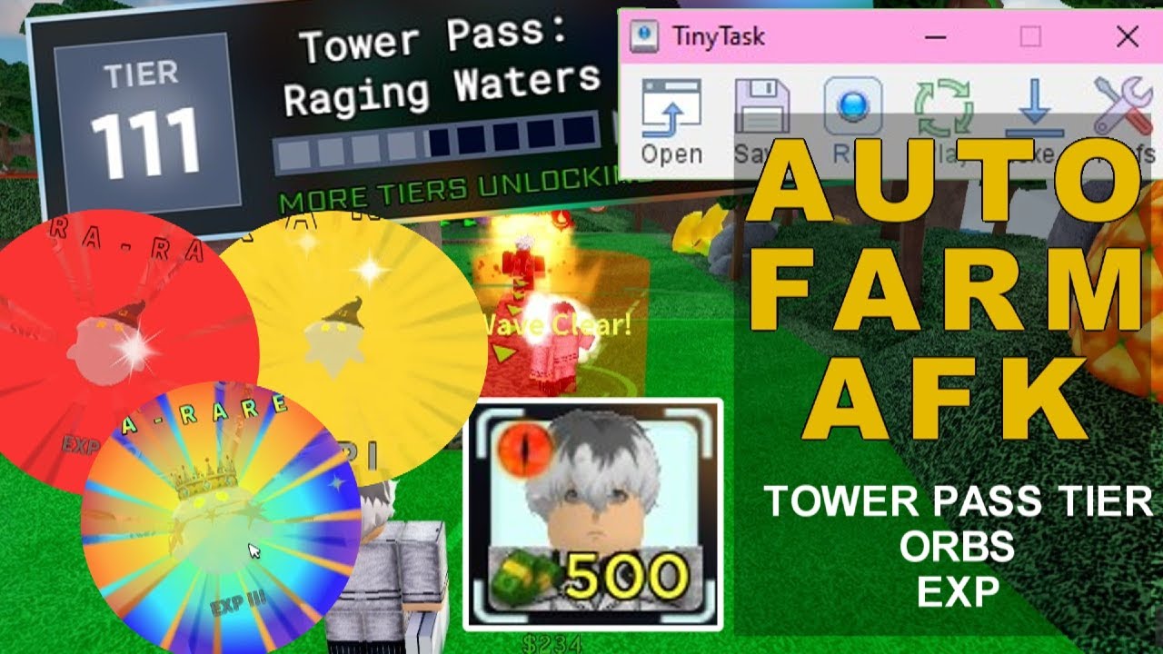 TOWER PASS AUTO FARM + EXTRA ORBS EXP UNIT AND LEVEL in ASTD - YouTube