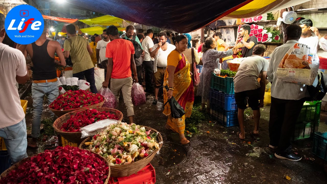 Walking in Flower Market, Dadar at 5 AM - Mumbai India HDR - YouTube