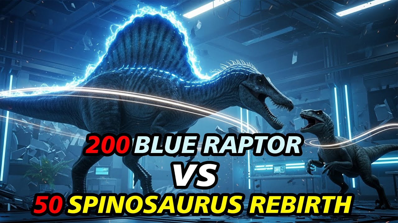200 Blue Raptor VS 50 Spinosaurus Rebirth di Jurassic World Evolution 2 ...
