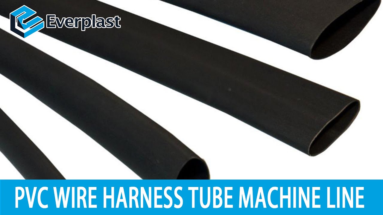 PVC wire harness tube extrusion machine line - YouTube
