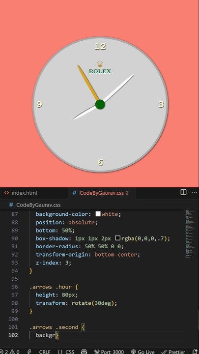 ⏰ Real Time Clock Using Html Css And Javascript Webdevelopment Coding