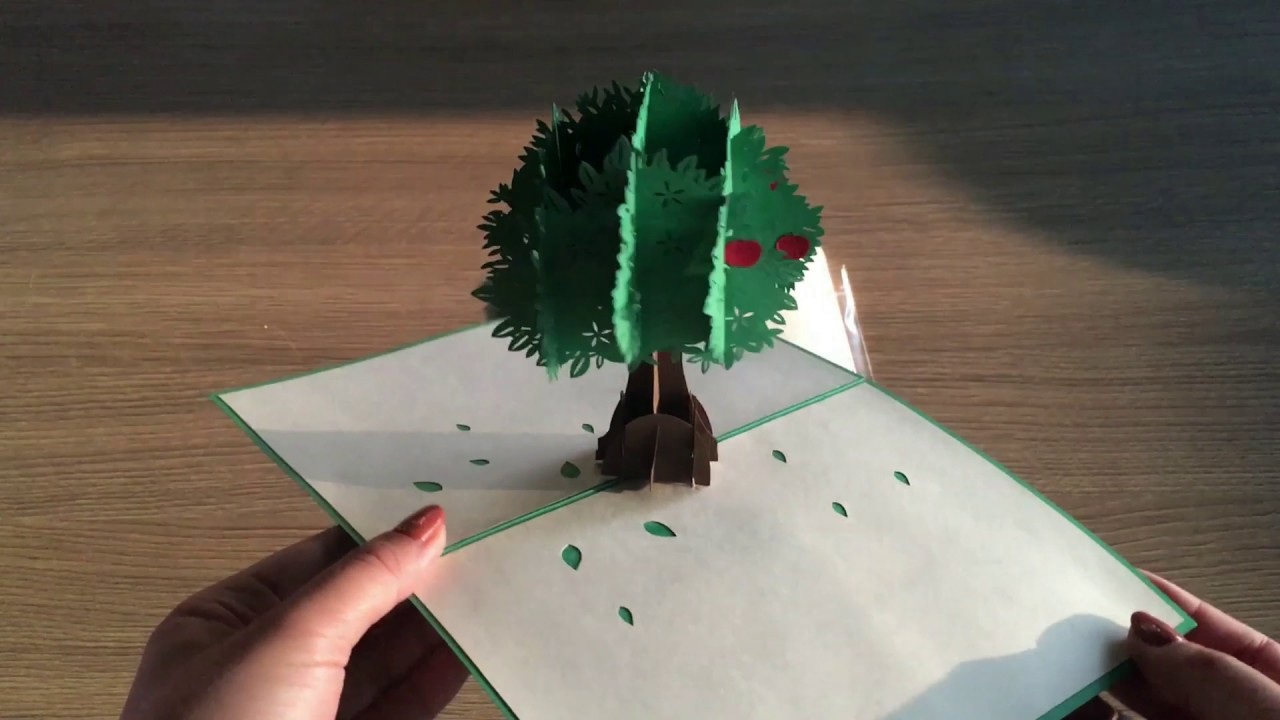 Apple tree pop up card - tree pop up card -birthday pop up card -pop up ...