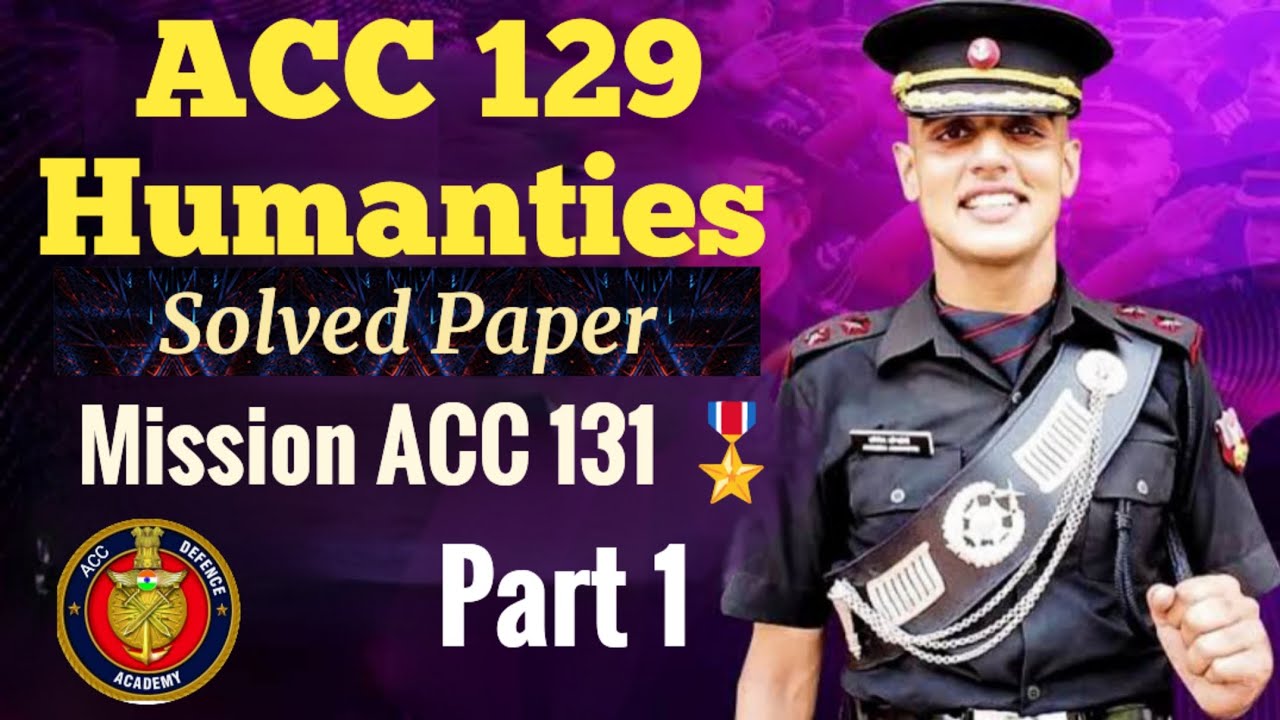 ACC 129 Humanties Solved Paper | Previous Year Questions ACC 129 ...