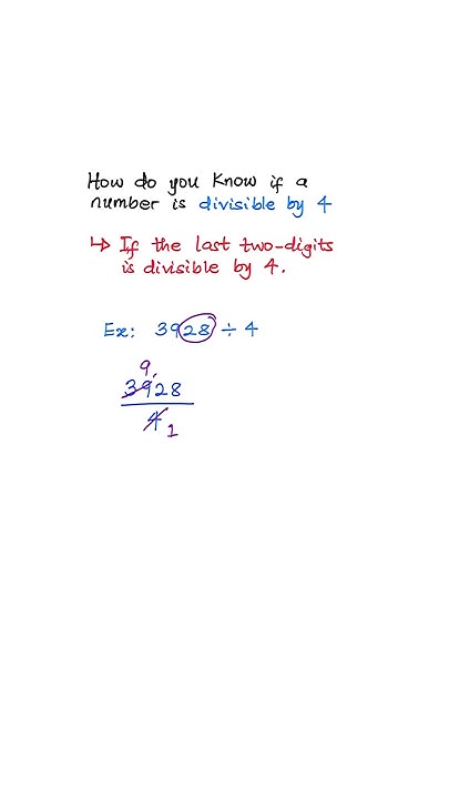 How do you Know if a Number is Divisible by 4 ? - YouTube