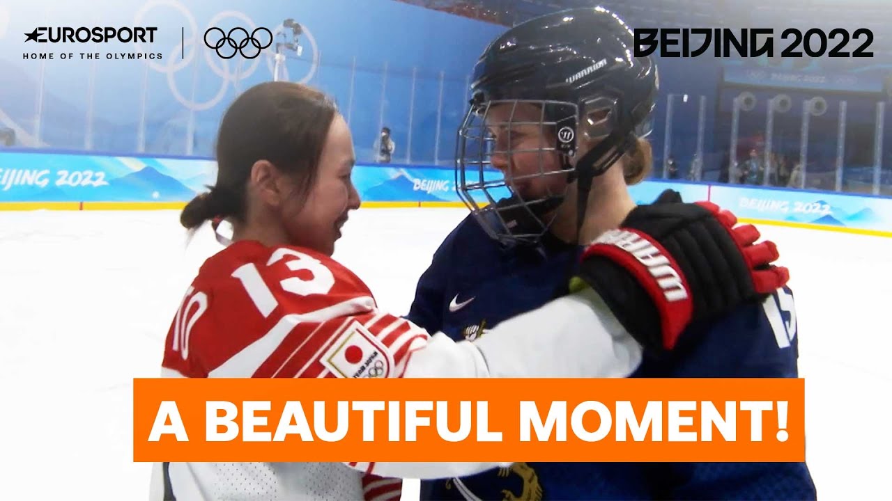 Finland Ice Hockey team console crying Japanese player after 7-1 win ...