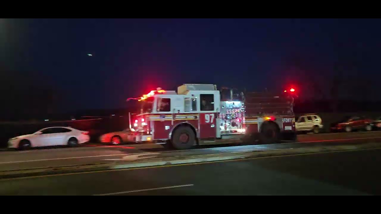 FDNY Engine 97 Responding On Coop City Blvd In Bay Plaza, The Bronx ...