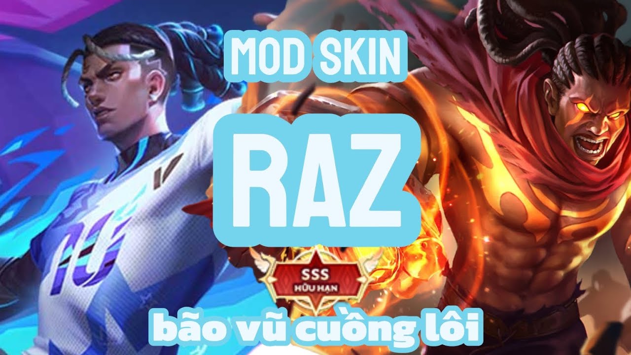 mod skin raz bão vũ cuồng lôi sau update 28/11 Khỉ mod AOV - YouTube