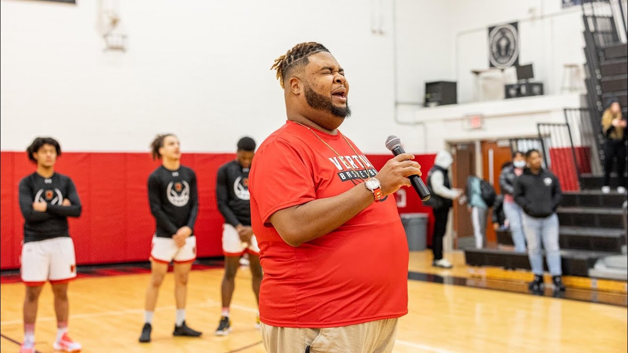 Samuel Oliver Singing The American National Anthems @Vertus High School ...