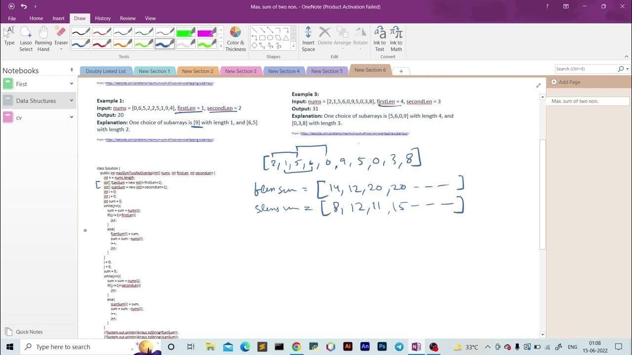 Leetcode : 1031 - Maximum Sum of Two Non-Overlapping Subarrays - YouTube