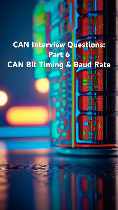 CAN Interview Questions: Part 6. CAN Bit Timing & Baud Rate. #embeddedsystemstutorials - YouTube
