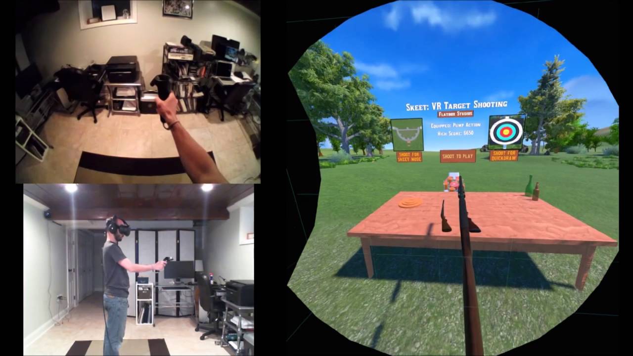 Skeet: VR Target Shooting Gameplay - NO SOUND - Multi-angle - YouTube