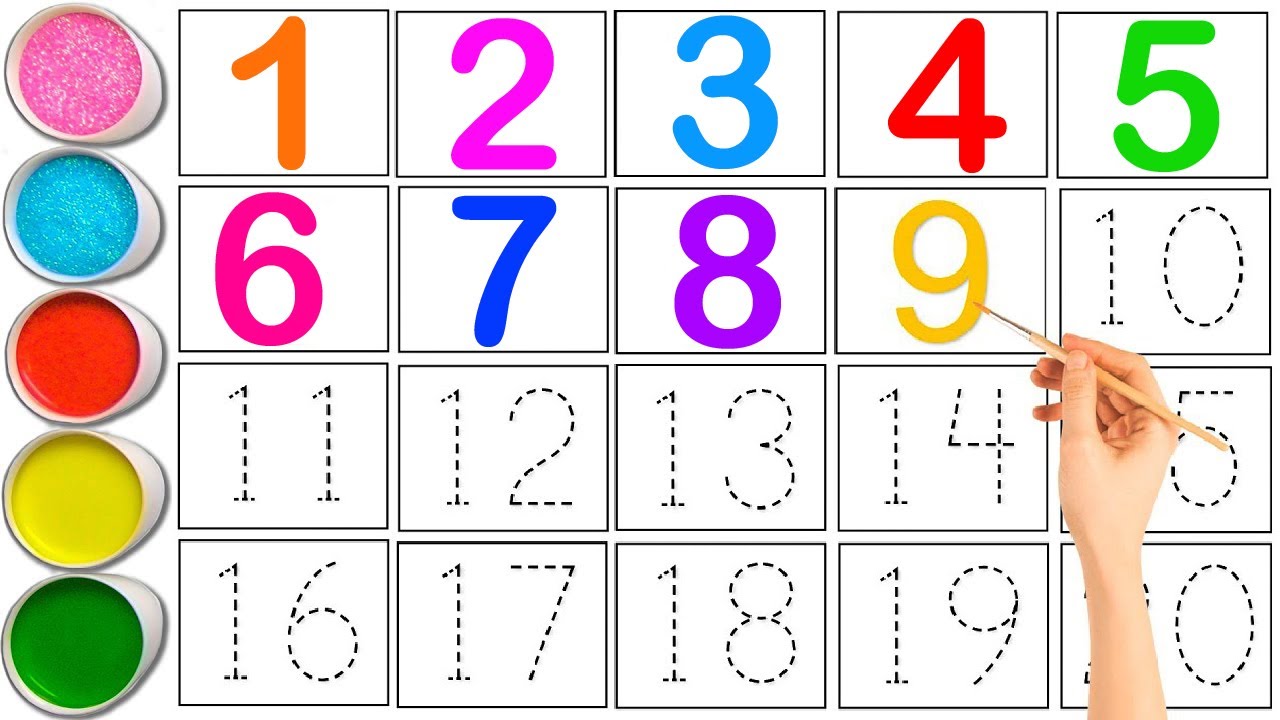 Numbers Counting - Write & read numbers 1 to 20 - Number & Colors ...