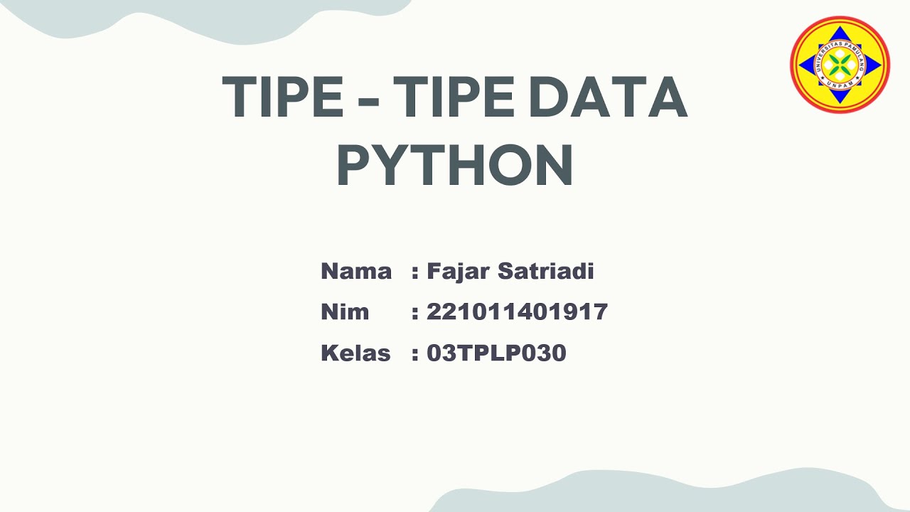 Tipe - Tipe Data Python - YouTube