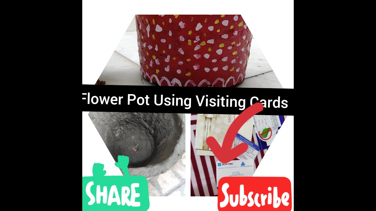 Visiting Cards Flower Pot| Flower Pot Using Visiting Cards - YouTube