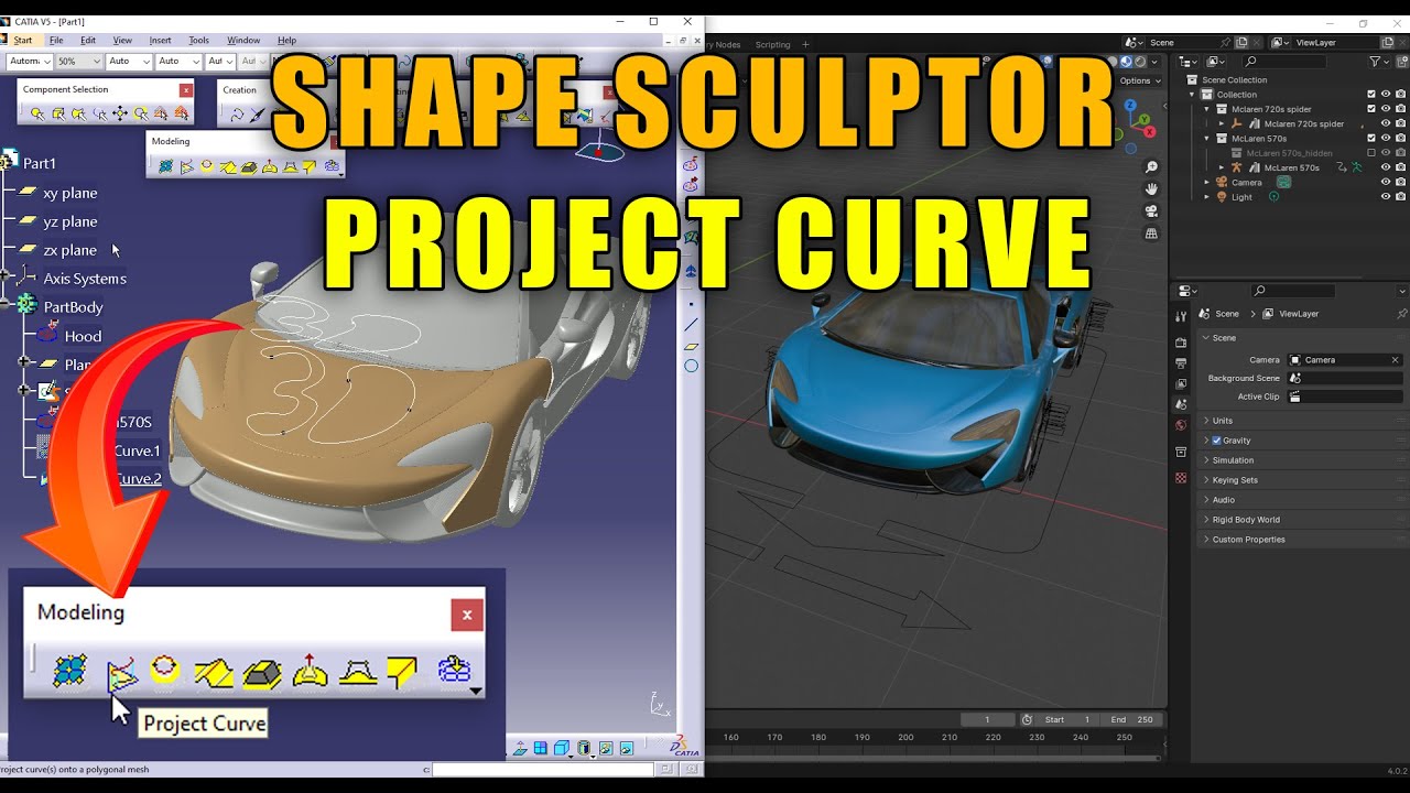 How to Project Curve in #catiav5 - YouTube