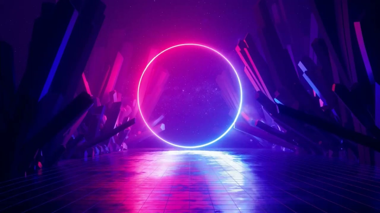 Pink and blue illuminated ring live wallpaper - YouTube