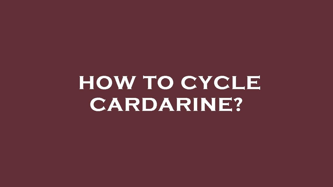 How to cycle cardarine? - YouTube