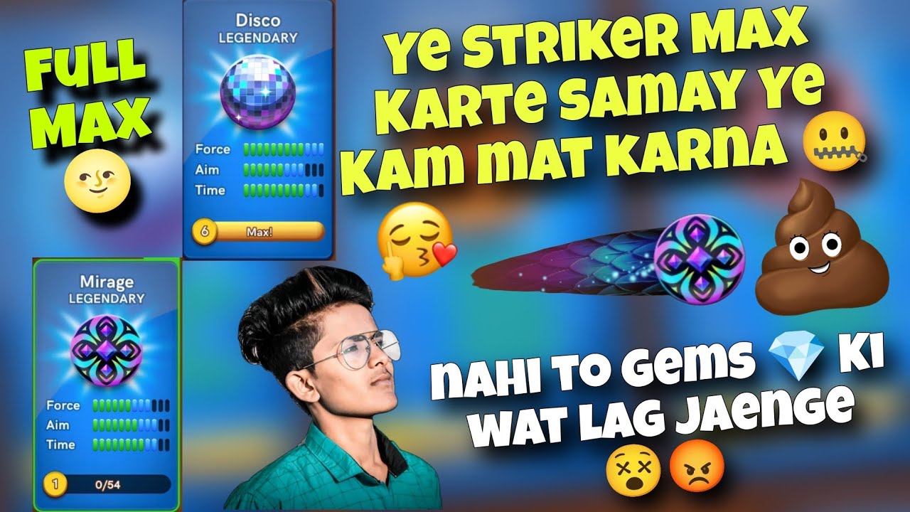 Disco Striker full Max 😵 | Carrom Pool New Striker Max | Mirage Strike ...